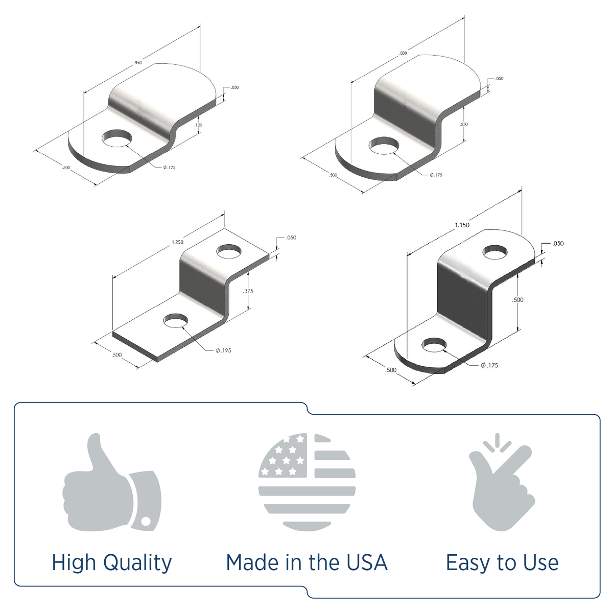 Offset Clip Variety Pack | Pack of 100 w/ screws | Assorted sizes ...